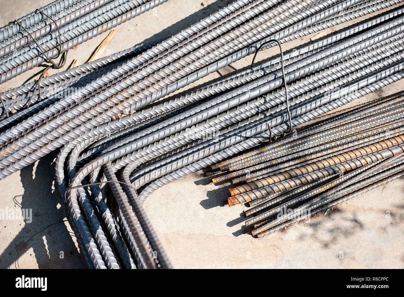 reinforcement steel in various sized bars Stock Photo - Alamy
