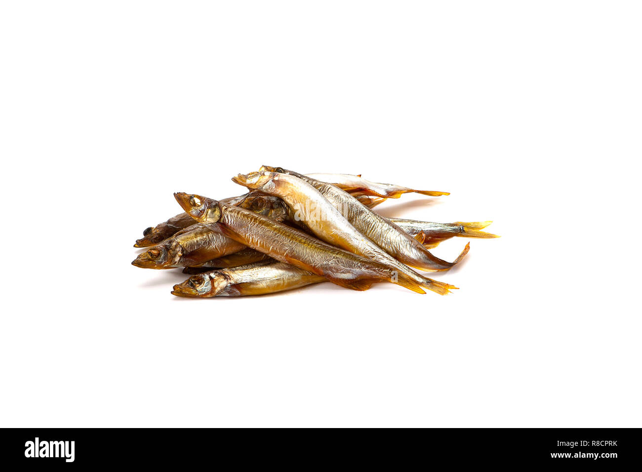 Dried salted fish sticks isolated on white Stock Photo - Alamy