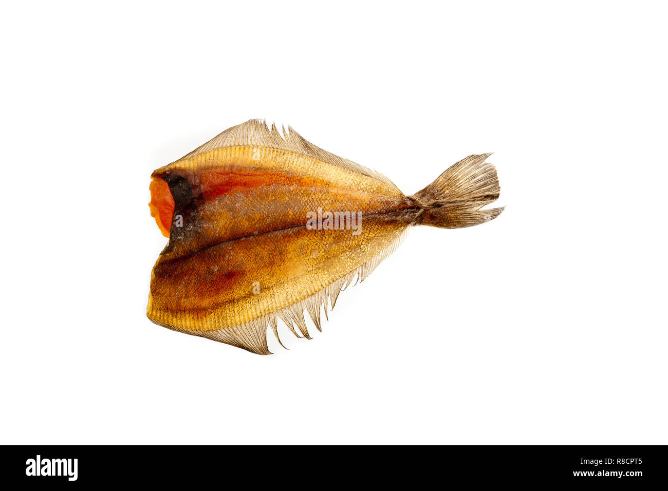 Dried salted fish sticks isolated on white Stock Photo - Alamy