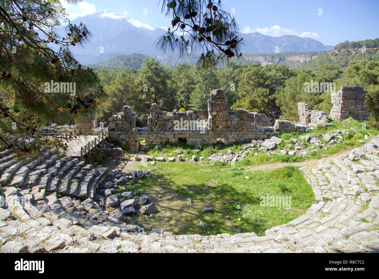 Stone Theater in ancient city Phaselis Historical landmark of Turkey ...