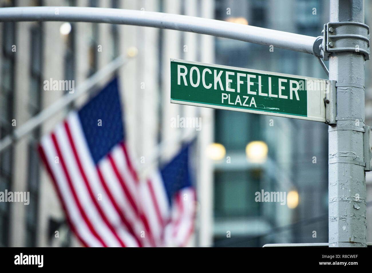 Rockefeller plaza sign hi-res stock photography and images - Alamy
