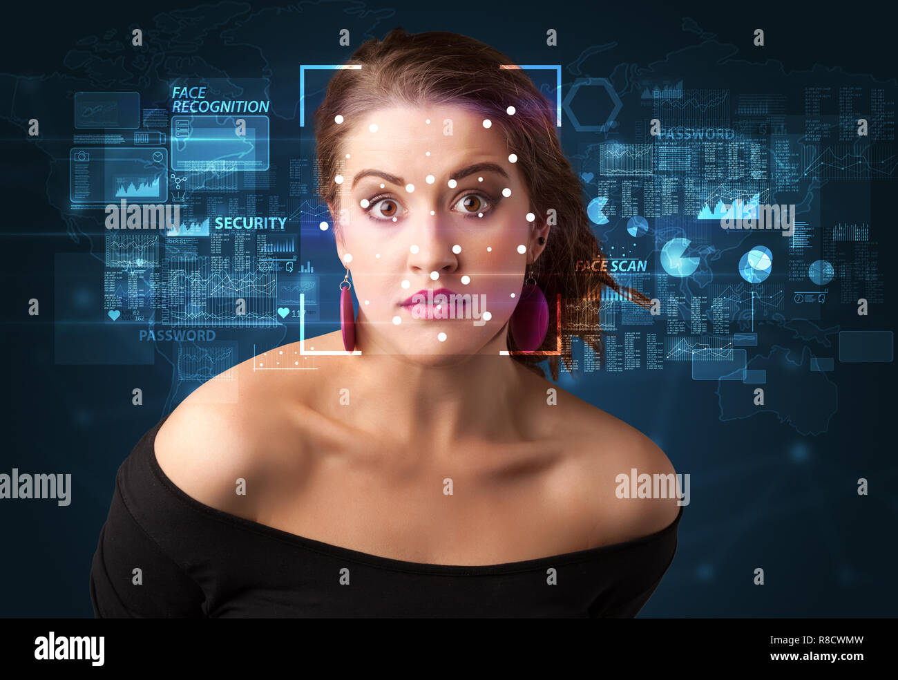 Digital Face Recognition System concept Stock Photo - Alamy
