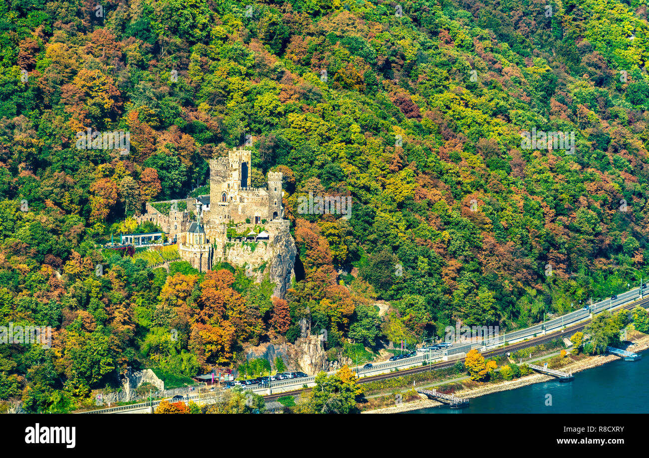Rheinstein Castle in the Rhine Gorge, Germany Stock Photo - Alamy
