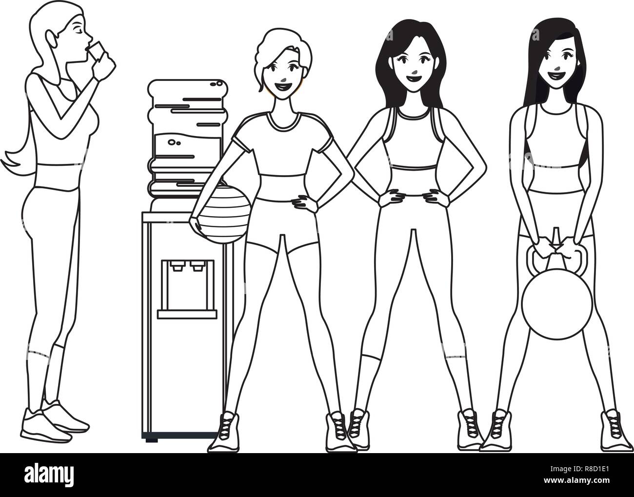 Active fitness women in sportswear Stock Vector Images - Alamy