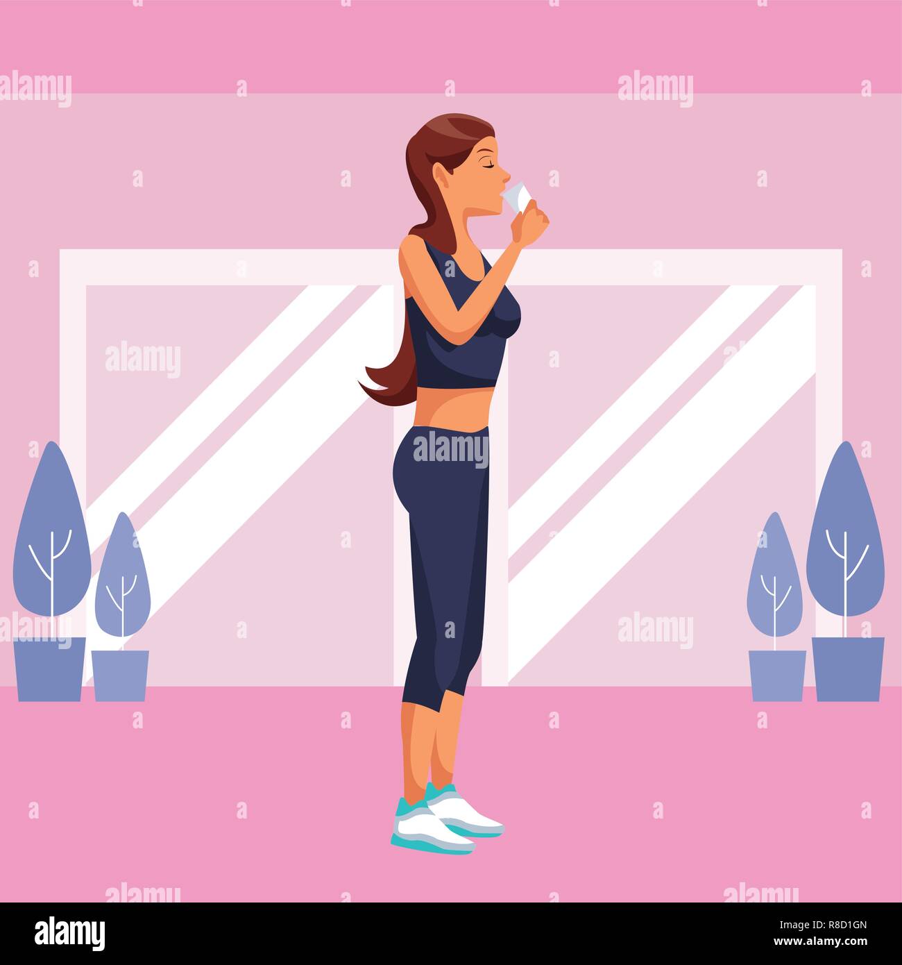 Fitness people cartoon Stock Vector Image & Art - Alamy