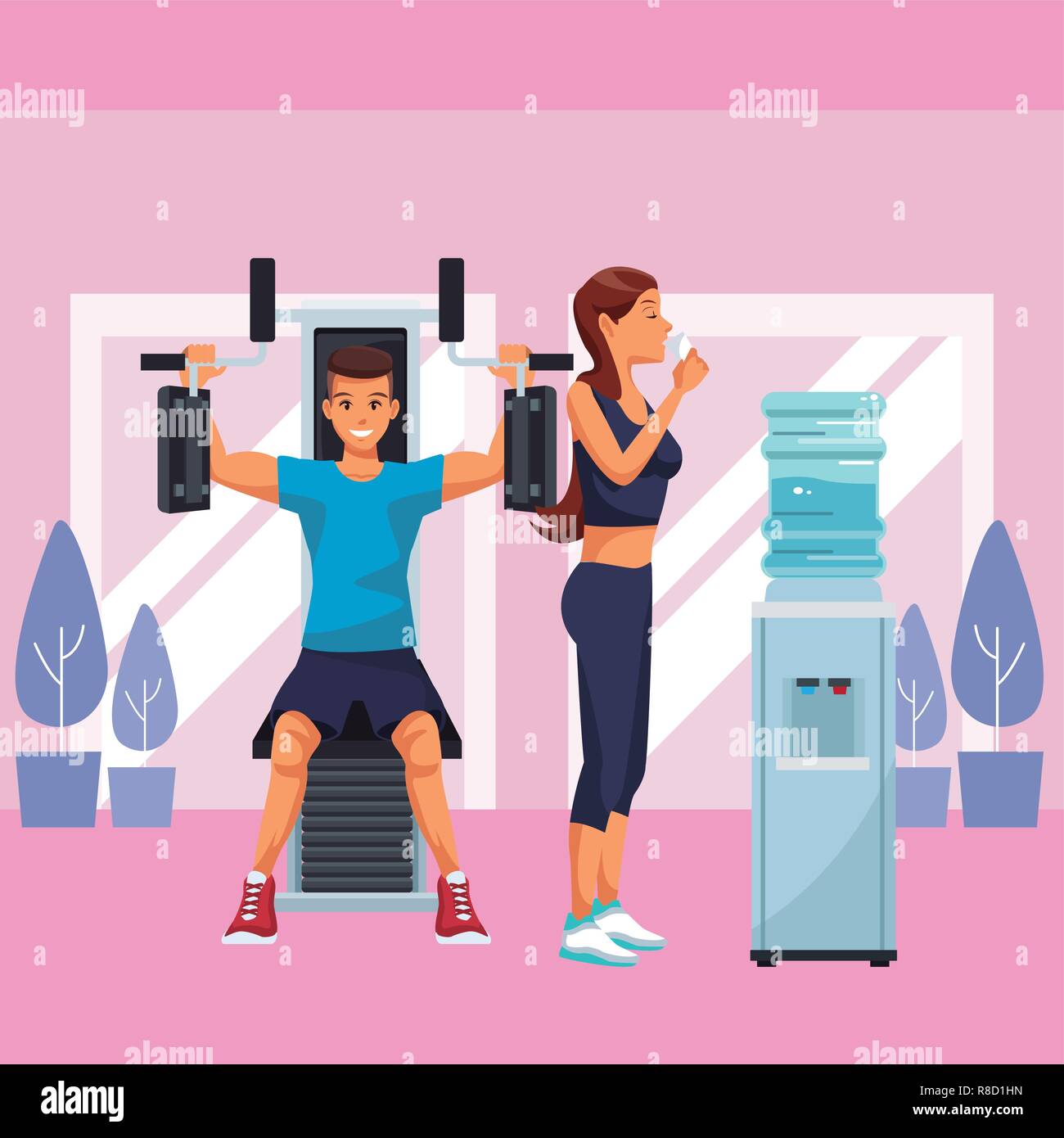 Fitness people cartoon Stock Vector Image & Art - Alamy