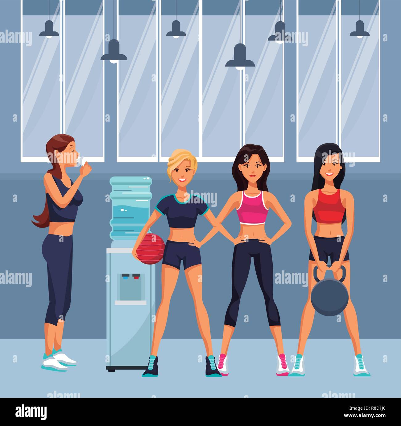 Beautiful women and scenery Stock Vector Images - Alamy