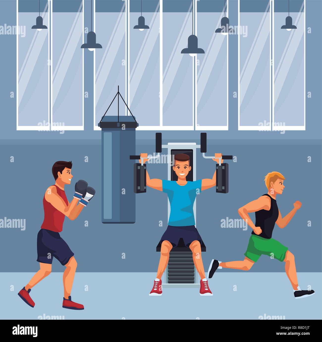 Fitness people cartoon Stock Vector Image & Art - Alamy