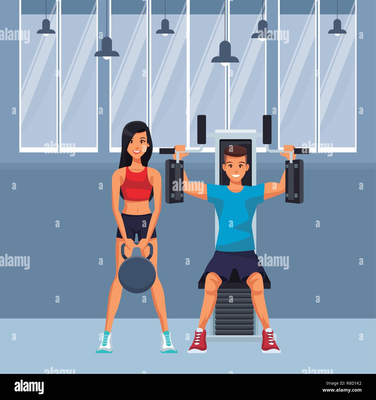 Fitness people cartoon Stock Vector Image & Art - Alamy