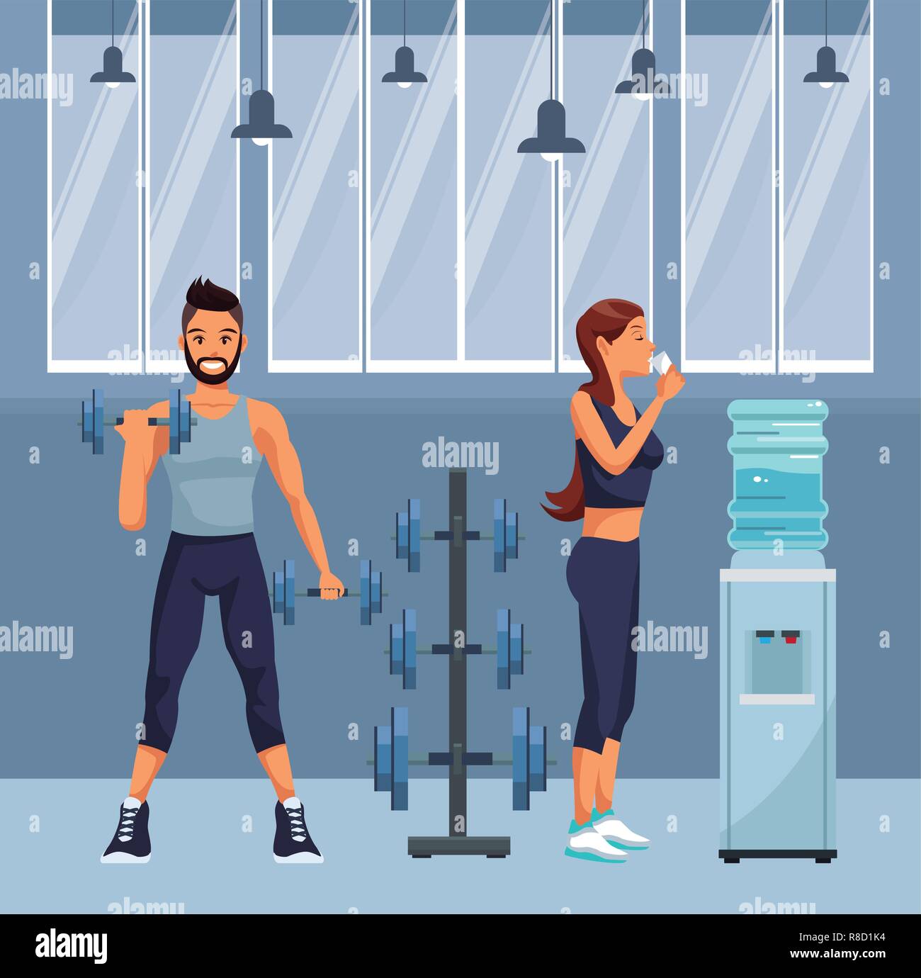 Fitness drinking water man Stock Vector Images - Alamy