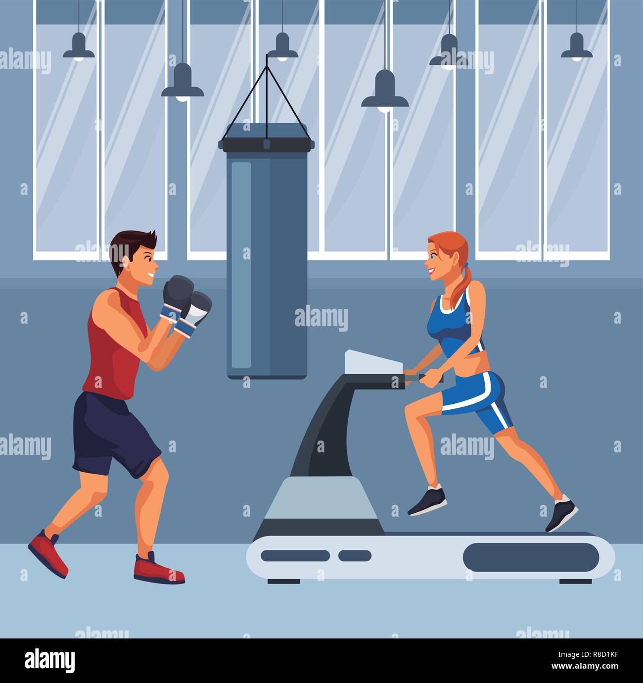 Fitness people cartoon Stock Vector Image & Art - Alamy