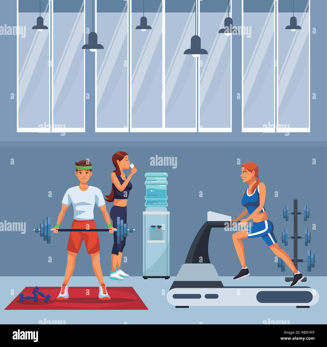 Fitness people cartoon Stock Vector Image & Art - Alamy