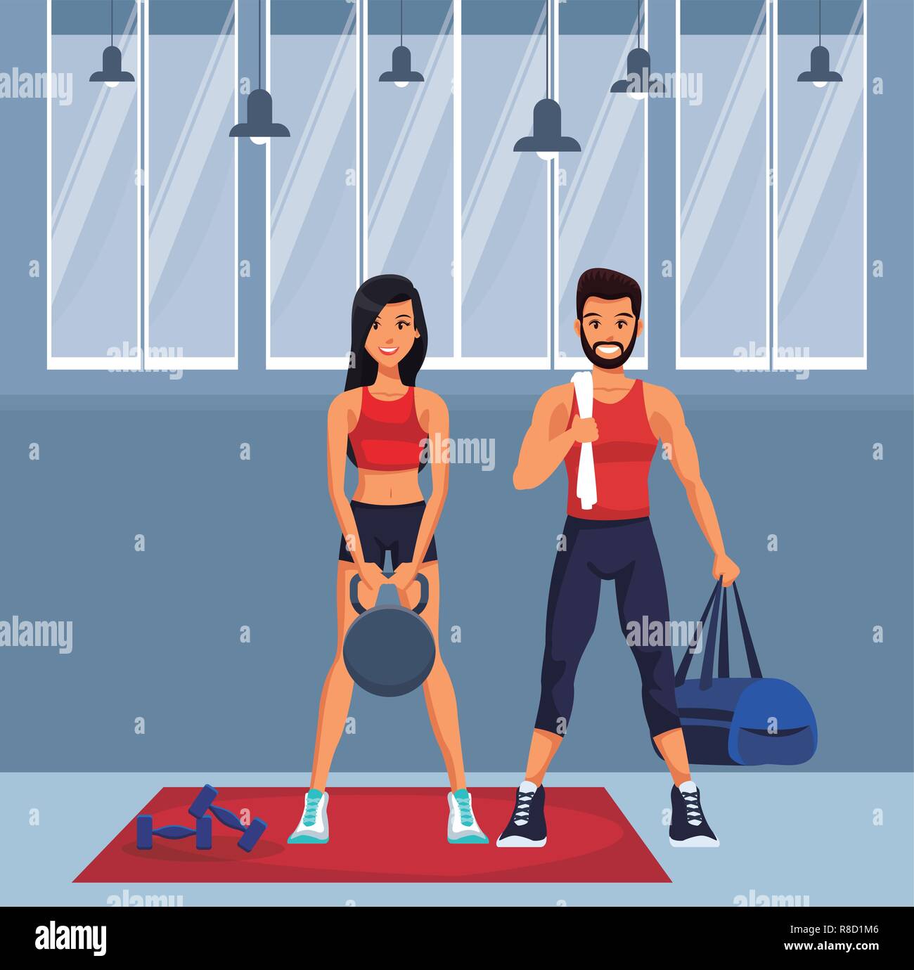 Fitness people cartoon Stock Vector Image & Art - Alamy