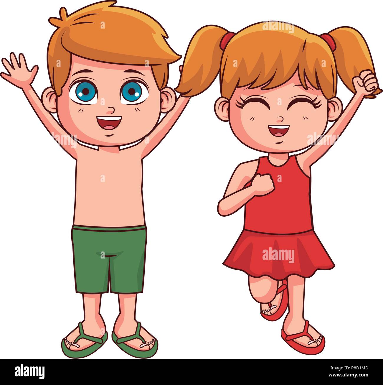 Summer kids cartoon Stock Vector Image & Art - Alamy