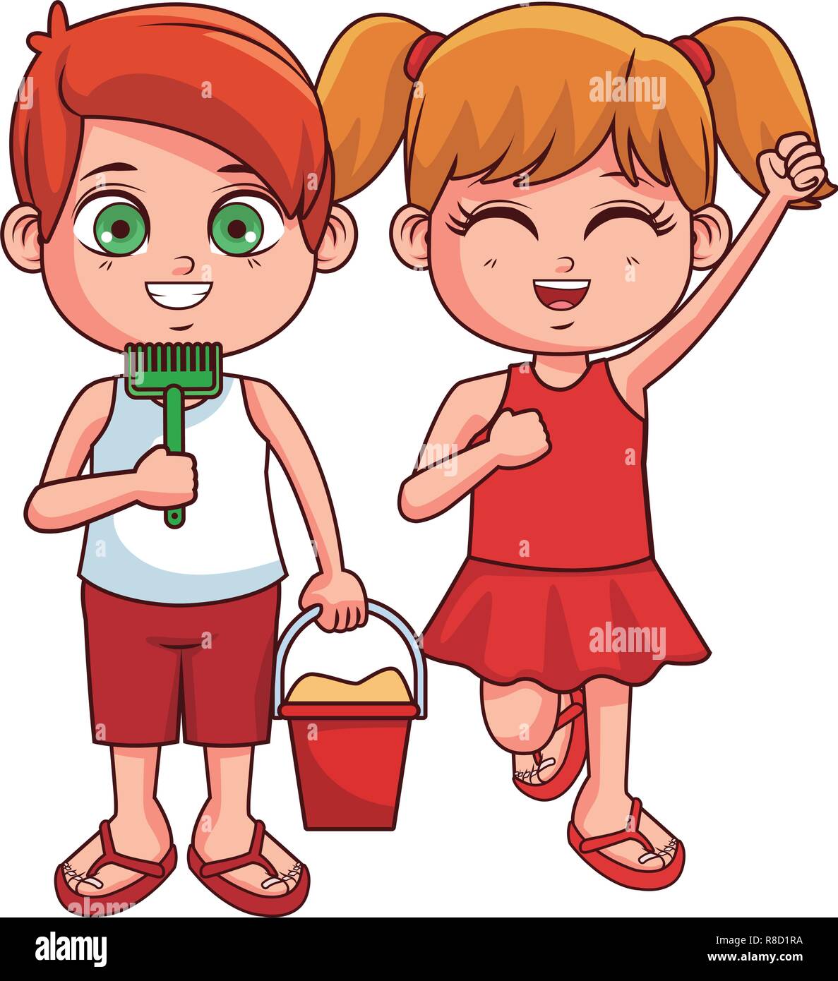 Summer kids cartoon Stock Vector Image & Art - Alamy