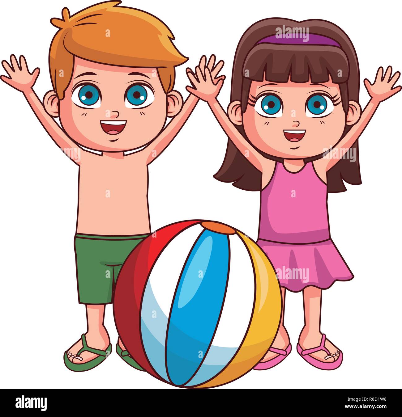 Summer kids cartoon Stock Vector Image & Art - Alamy