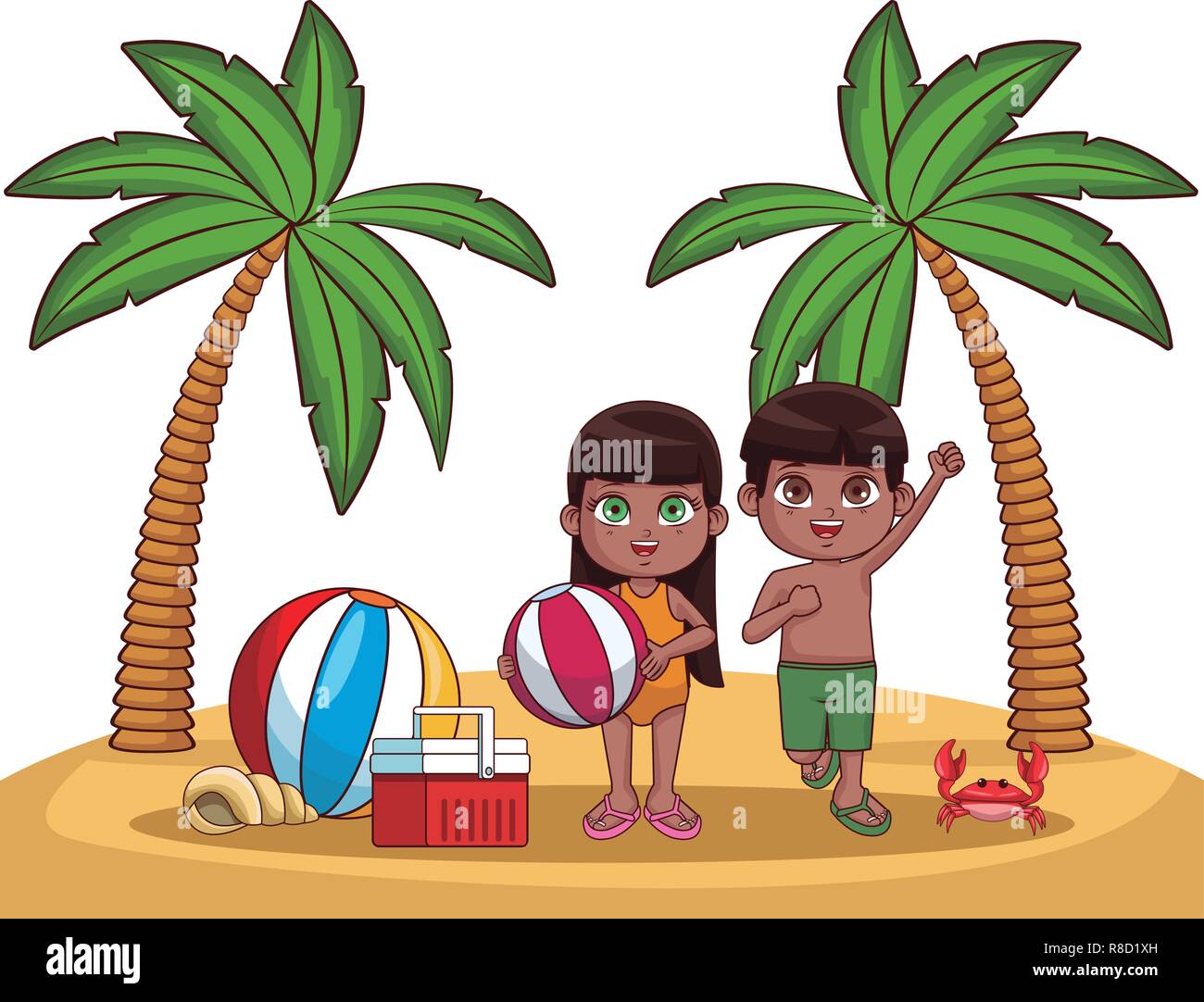 Kid girl swimsuit Stock Vector Images - Alamy