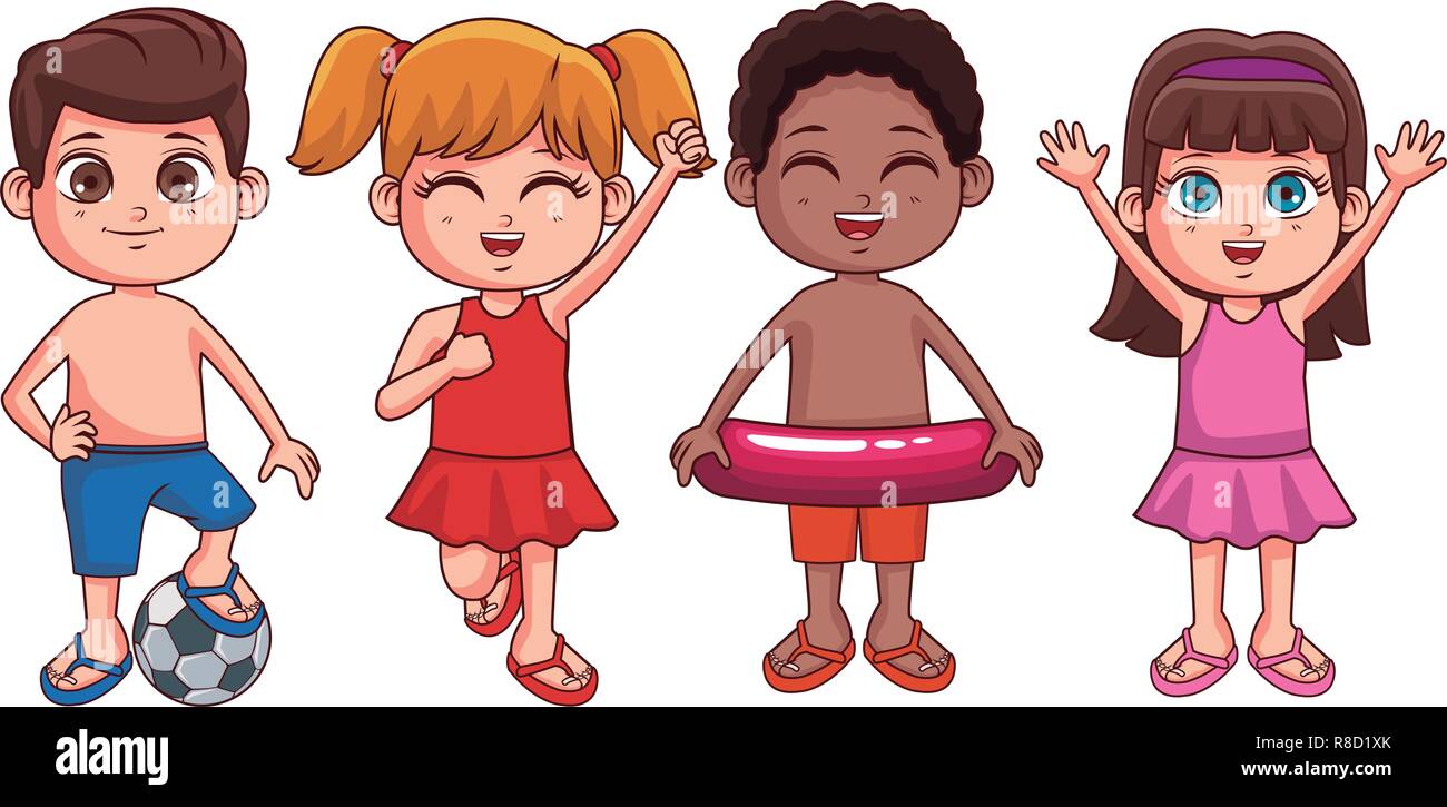 Summer kids cartoon Stock Vector Image & Art - Alamy