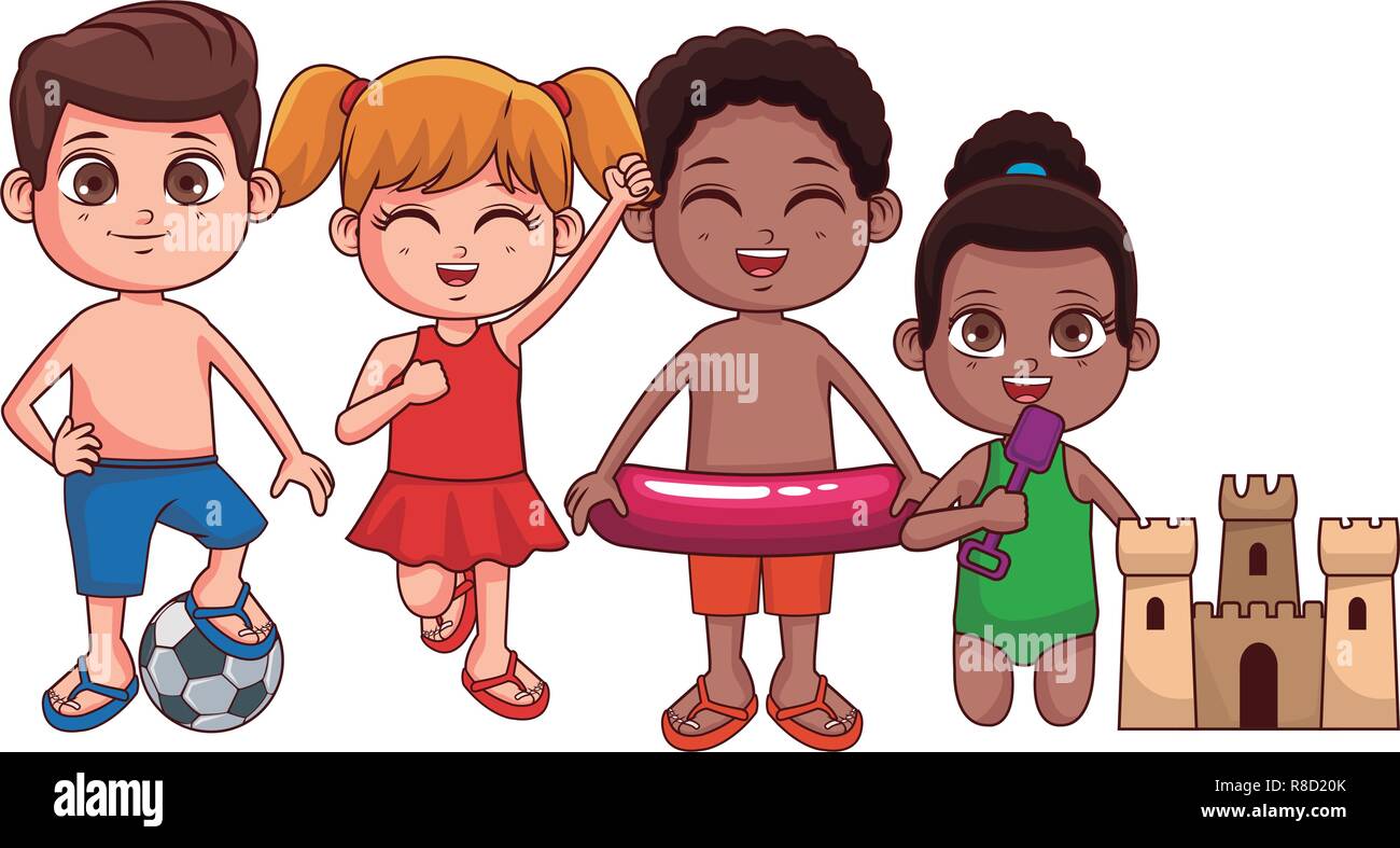 Summer kids cartoon Stock Vector Image & Art - Alamy