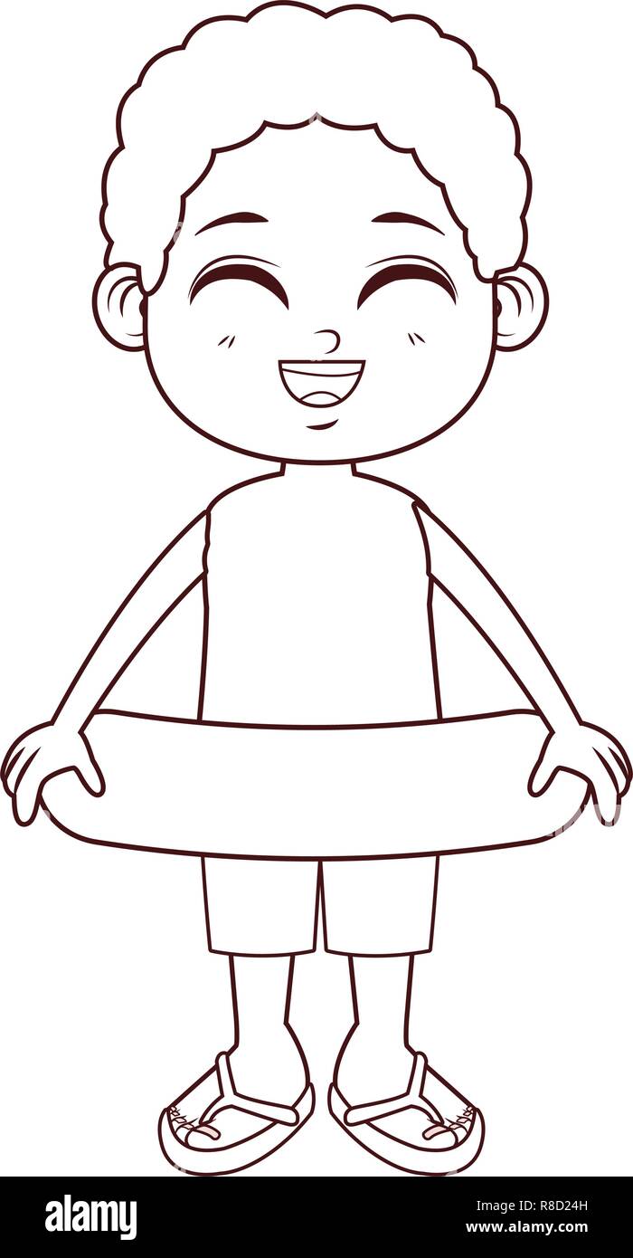 Summer Kids Clipart Black And White