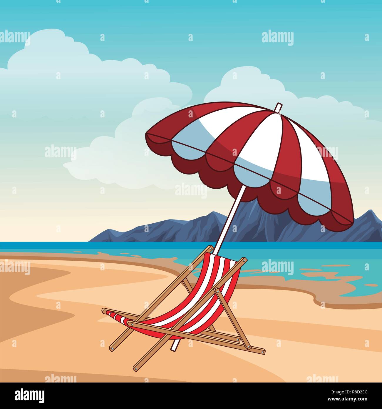 Summer and beach cartoon Stock Vector Image & Art - Alamy