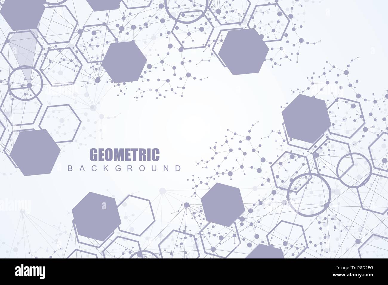 Hexagonal abstract background. Big Data Visualization. Global network connection. Medical ...