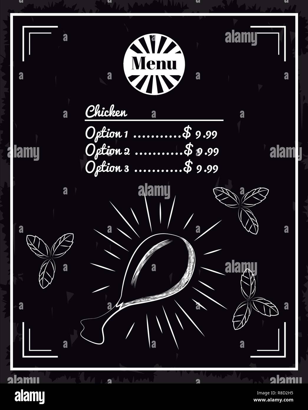 menu restaurant chicken Stock Vector Image & Art - Alamy