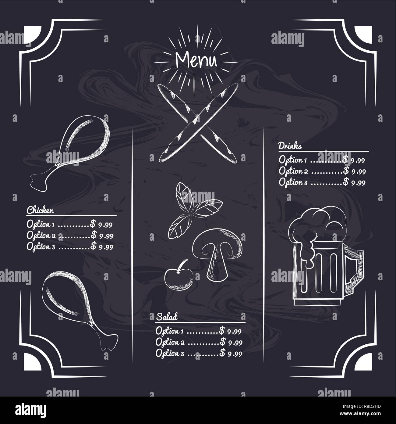 menu restaurant items Stock Vector Image & Art - Alamy