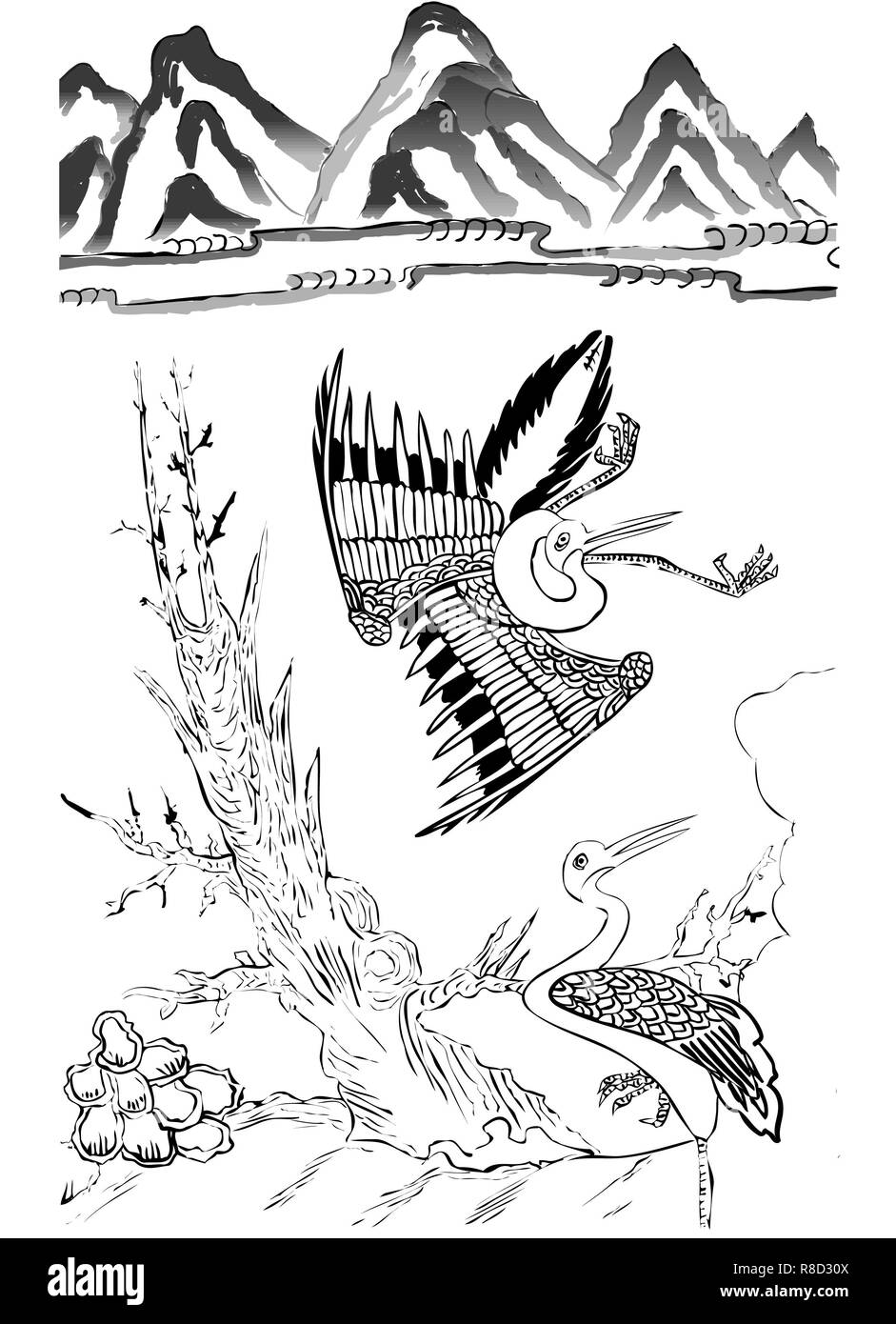 Korean traditional folk art Black and White Stock Photos & Images - Alamy