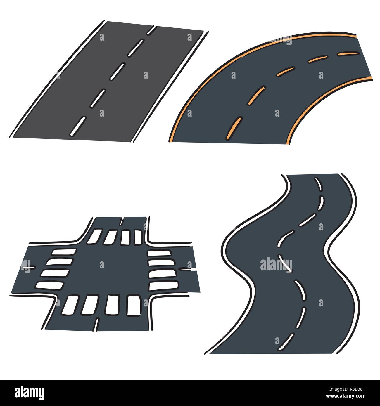 vector set of road Stock Vector Image & Art - Alamy
