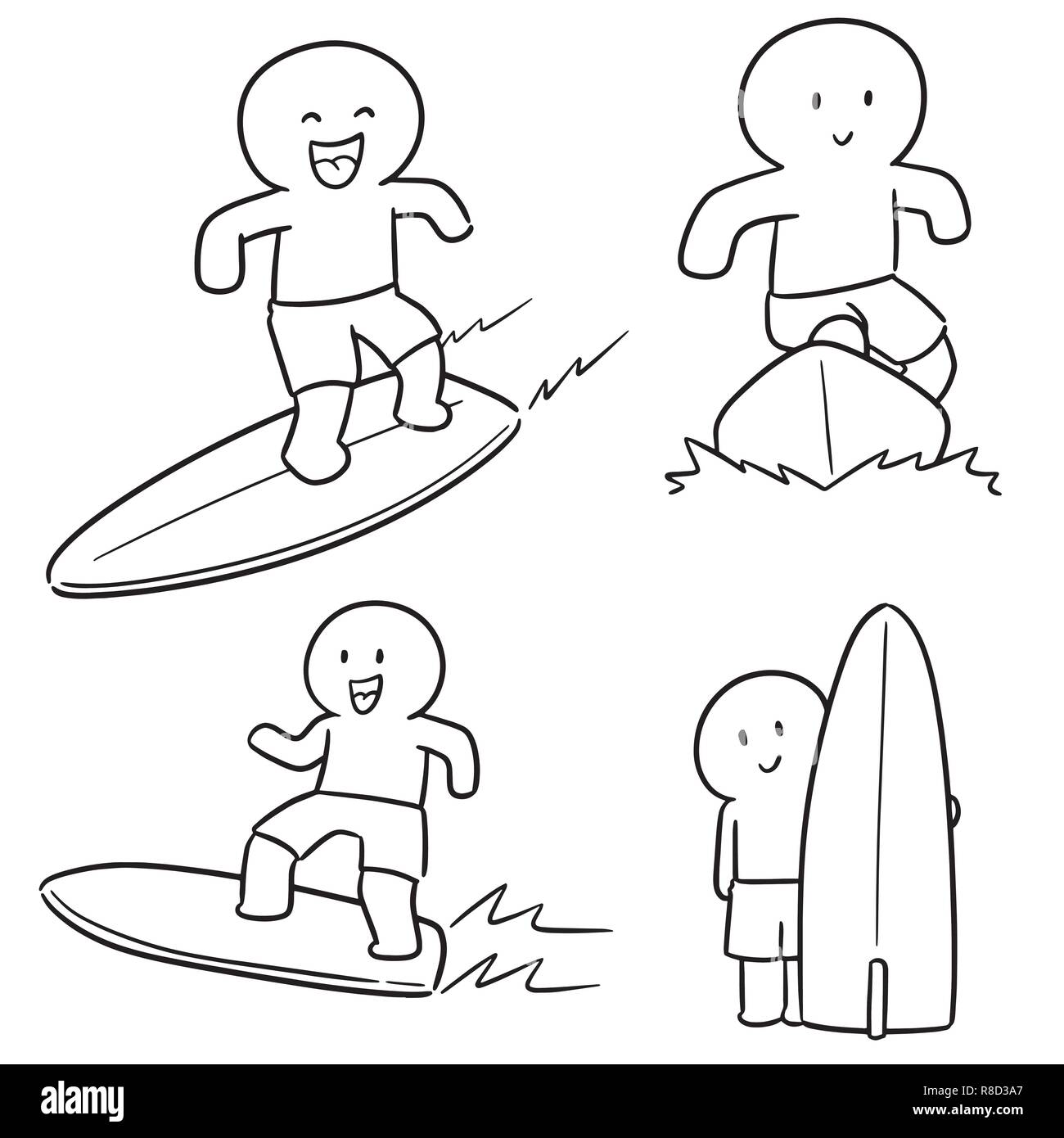 vector set of surfer Stock Vector Image & Art - Alamy