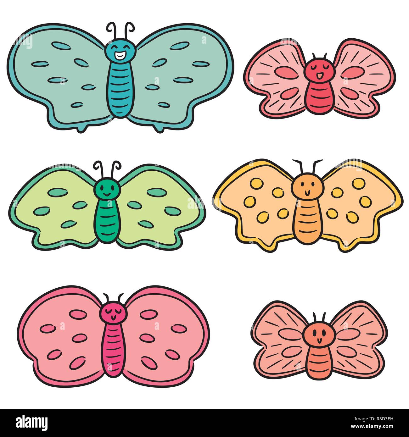 vector set of butterflies Stock Vector Image & Art - Alamy