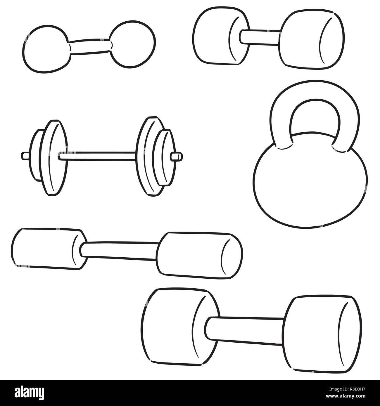 Dumbbell clipart vector Cut Out Stock Images & Pictures - Alamy