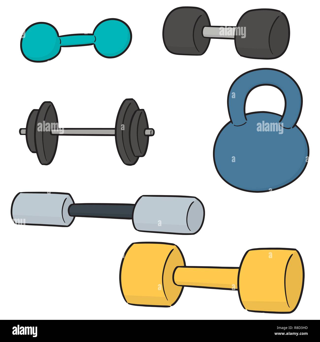 Dumbbell clipart vector Cut Out Stock Images & Pictures - Alamy