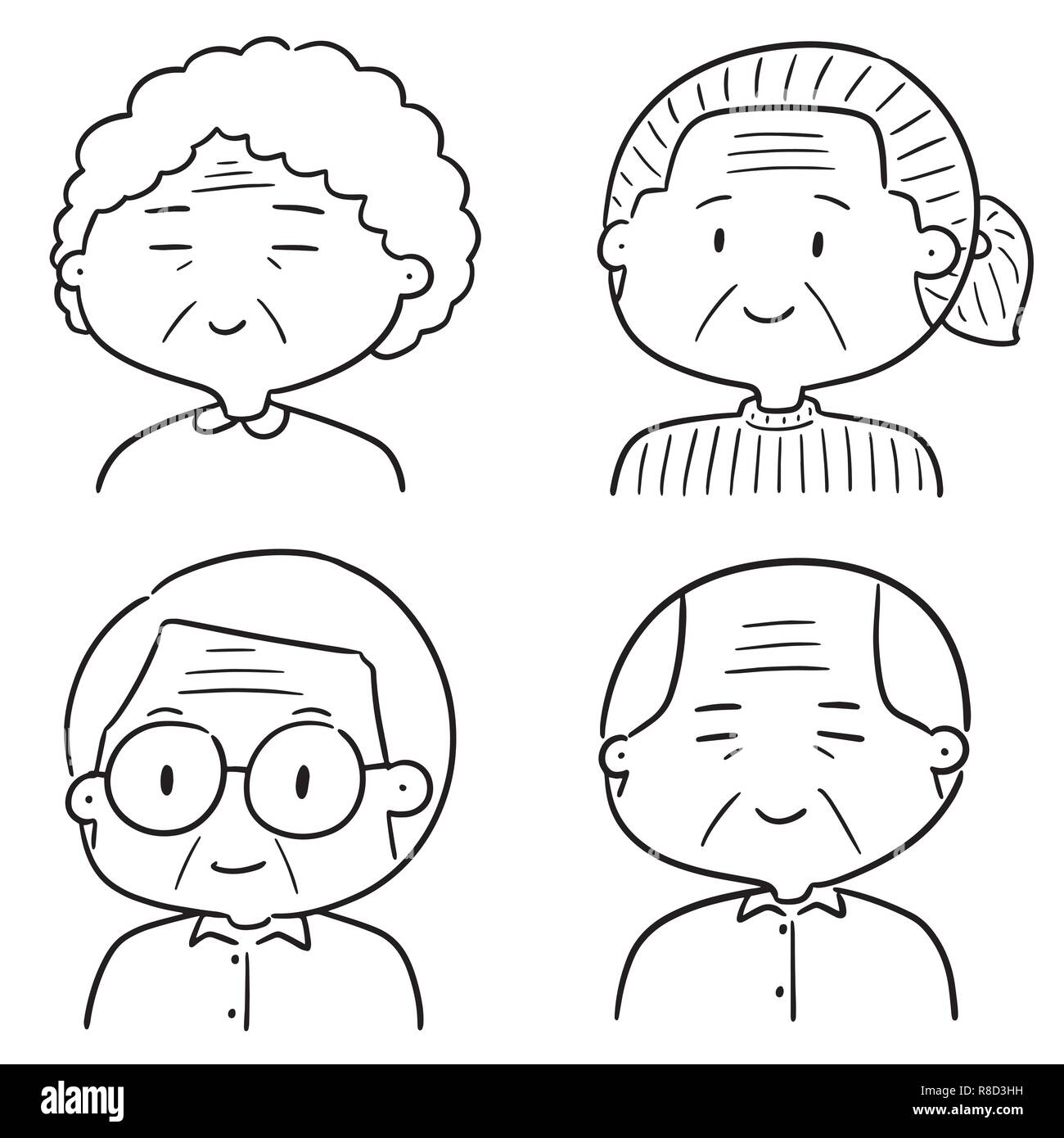 vector set of elder people Stock Vector Image & Art - Alamy