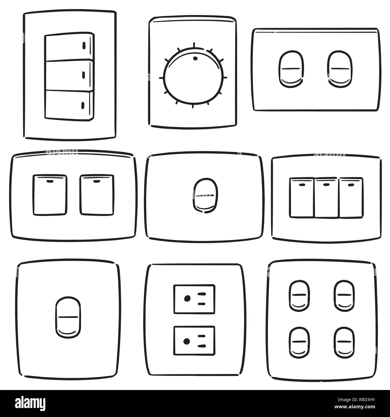 vector set of electric switch and plug Stock Vector Image & Art - Alamy