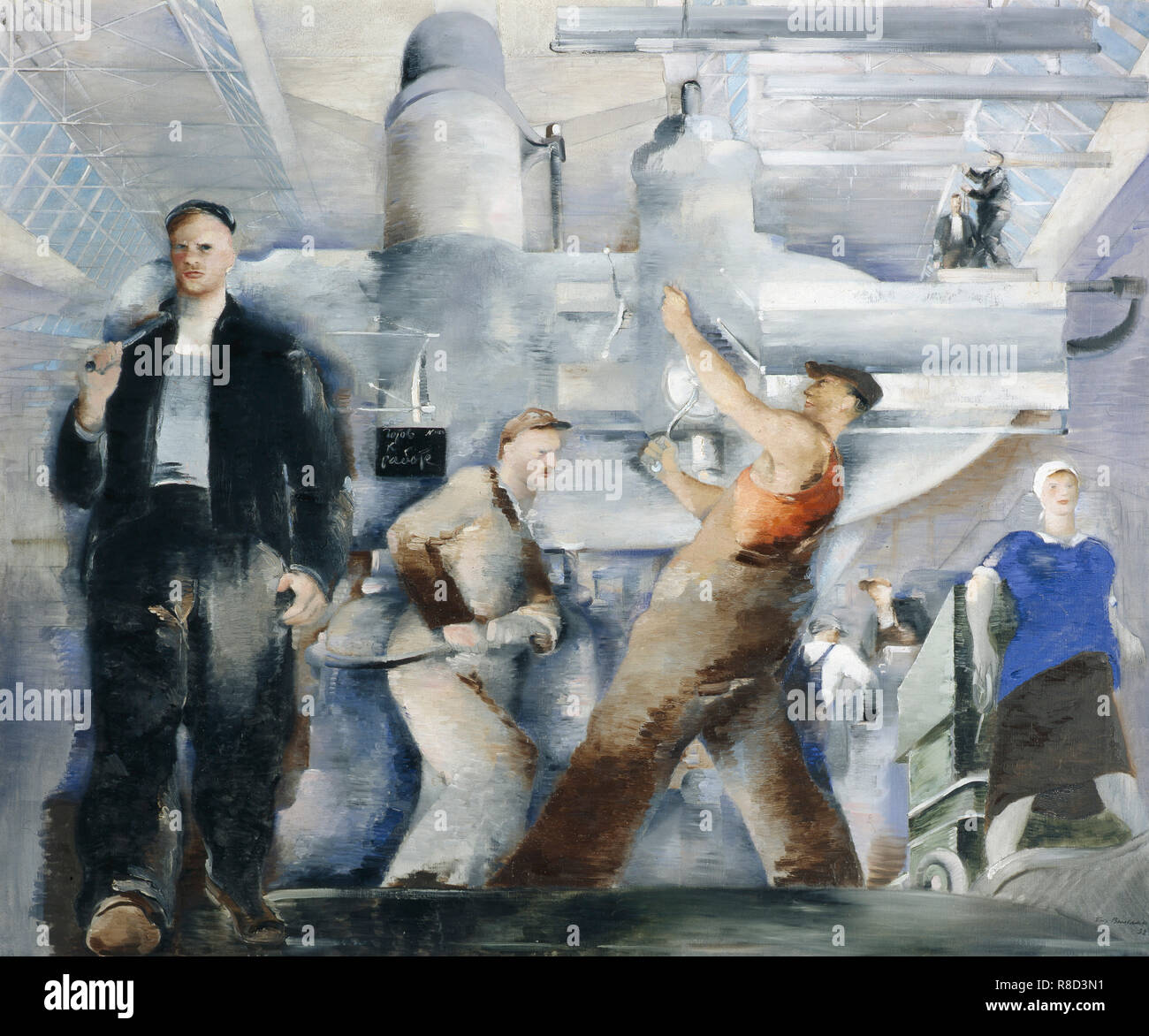 Industrial worker mounting heavy hi-res stock photography and images ...