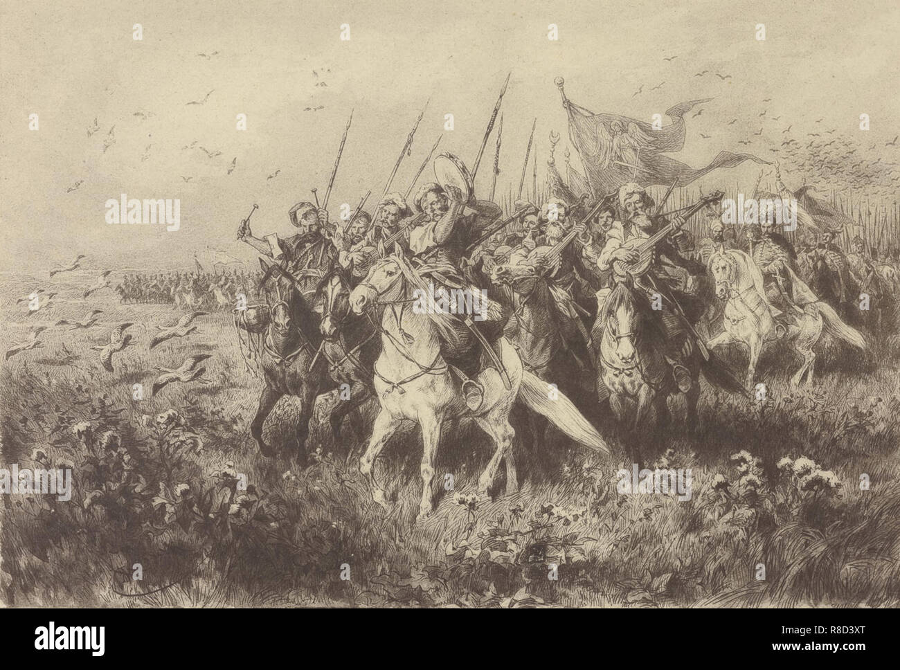 Bohdan Khmelnytsky and Tuhay Bey. Illustration for Book With Fire and ...