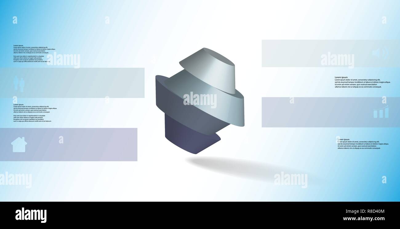3D illustration infographic template. The round octagon is divided to ...