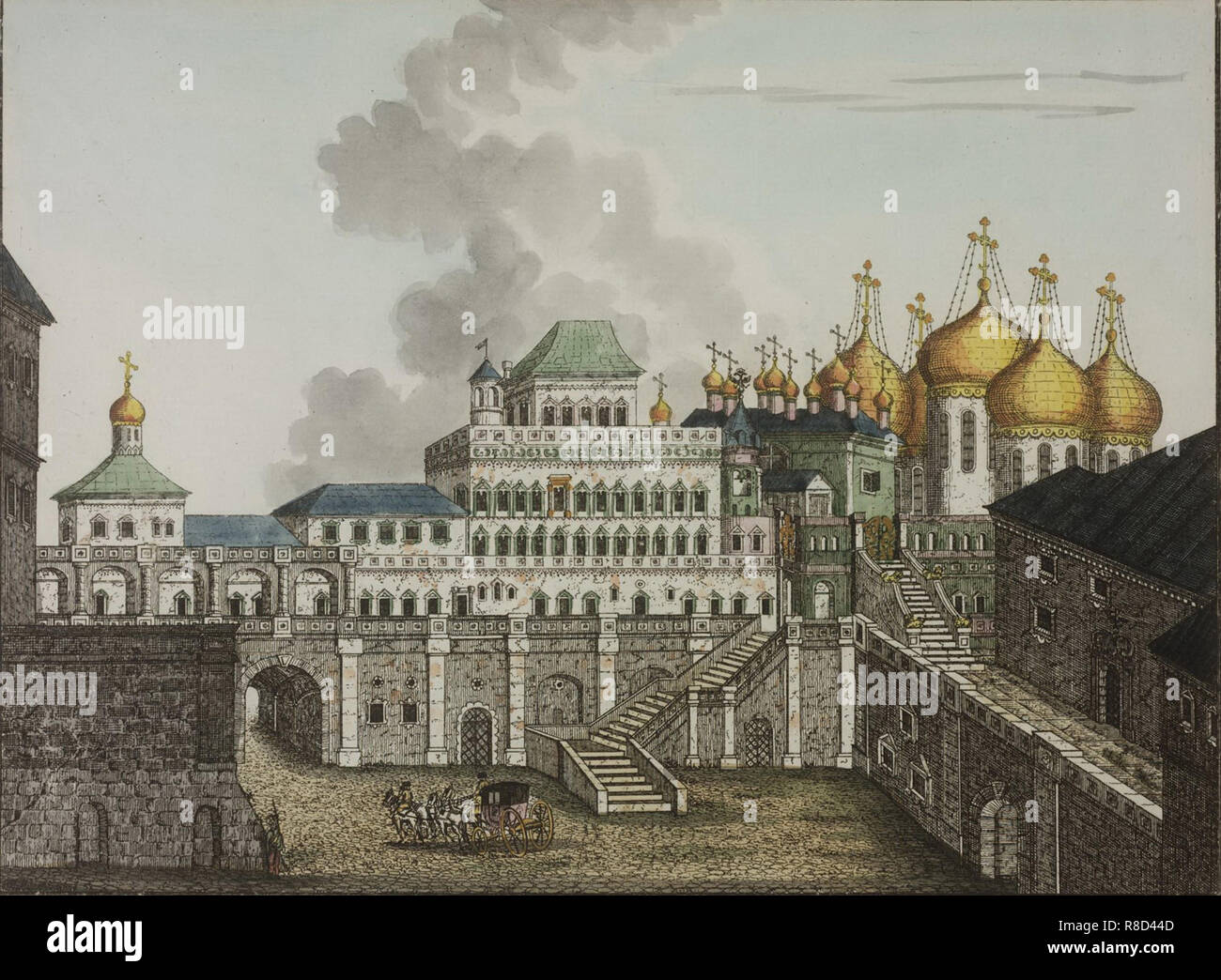 Moscow and kremlin and engraving hi-res stock photography and images ...