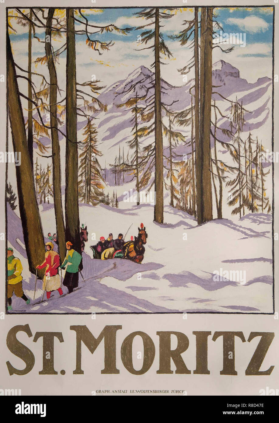 St moritz poster hi-res stock photography and images - Alamy