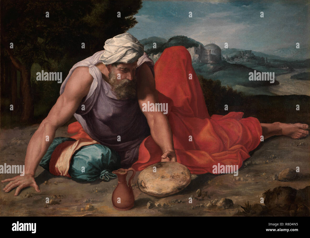 The Prophet Elijah in the desert, ca 1545-1550 Stock Photo - Alamy