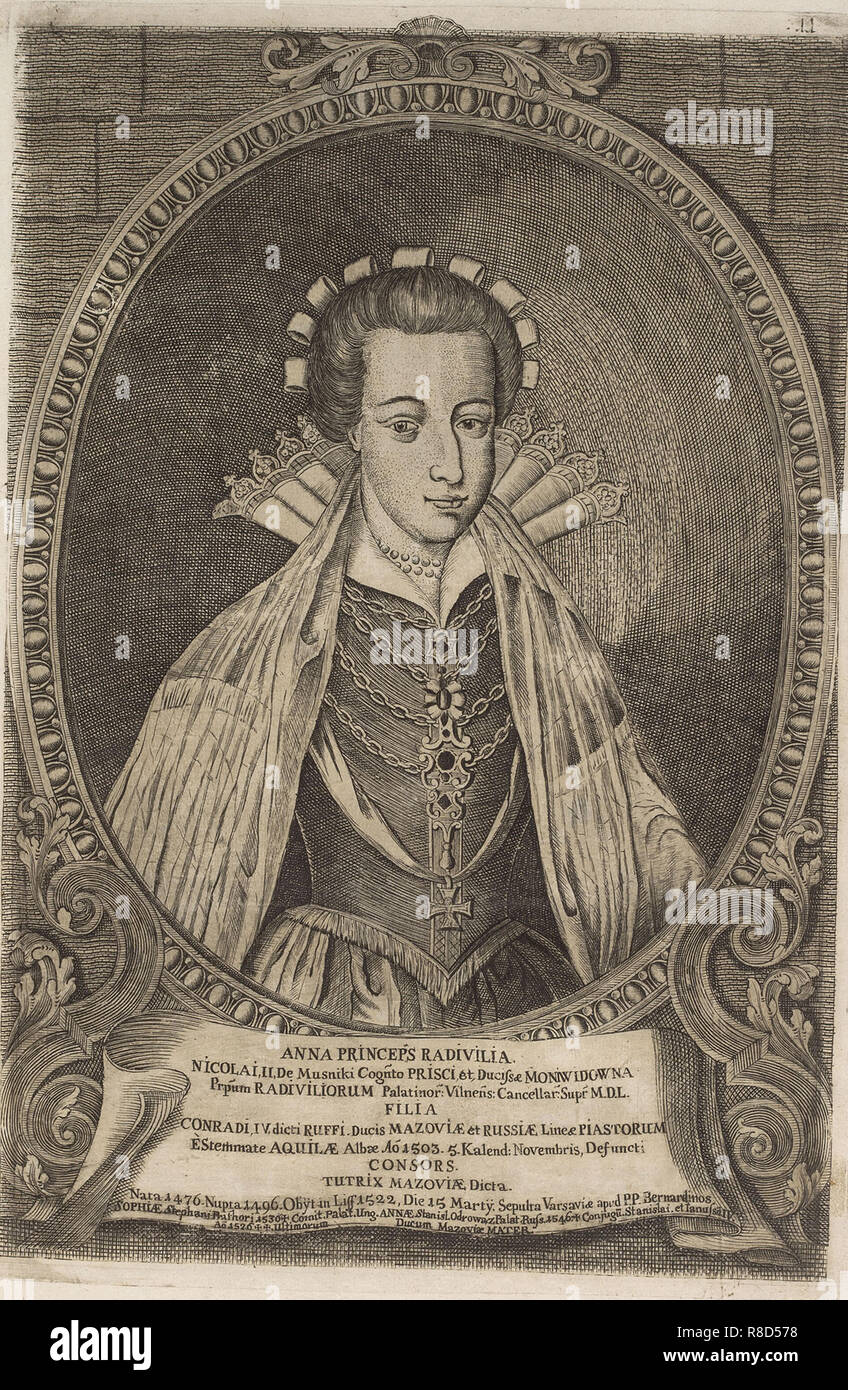 Anna Radziwill (1475/76-1522). From: Icones Familiae Ducalis ...