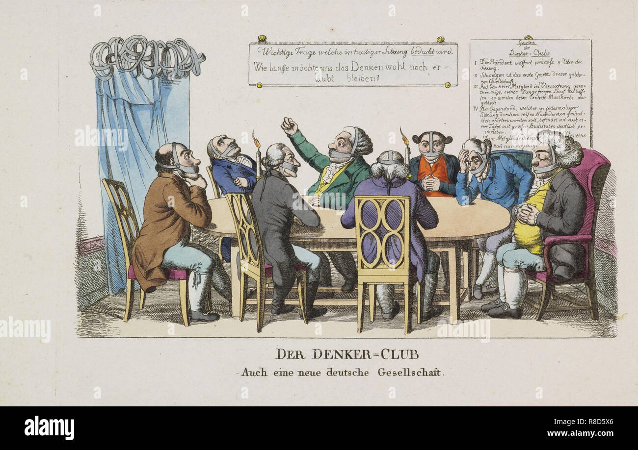 The Thinkers Club, ca 1820 Stock Photo - Alamy