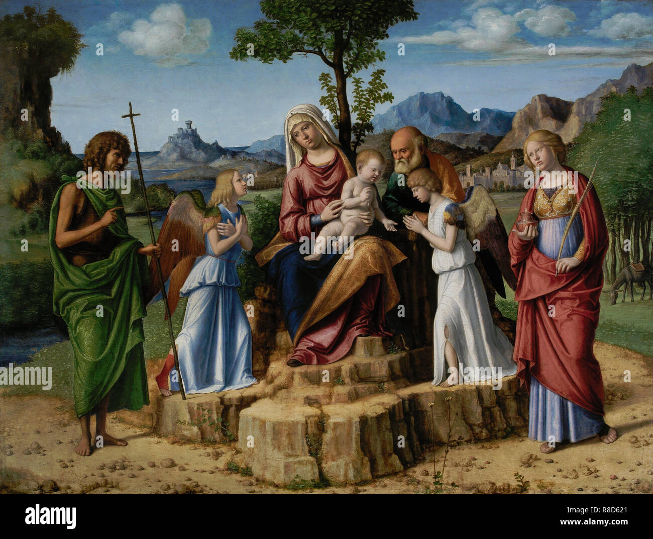 The Rest on the Flight into Egypt with Saint John the Baptist, c1497 Stock Photo - Alamy