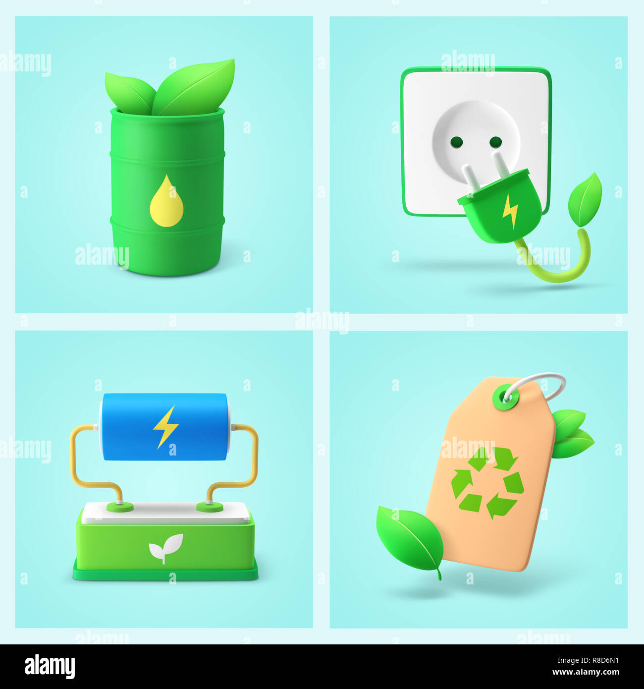 Set of global environment energy and recycling graphic design 008 Stock ...