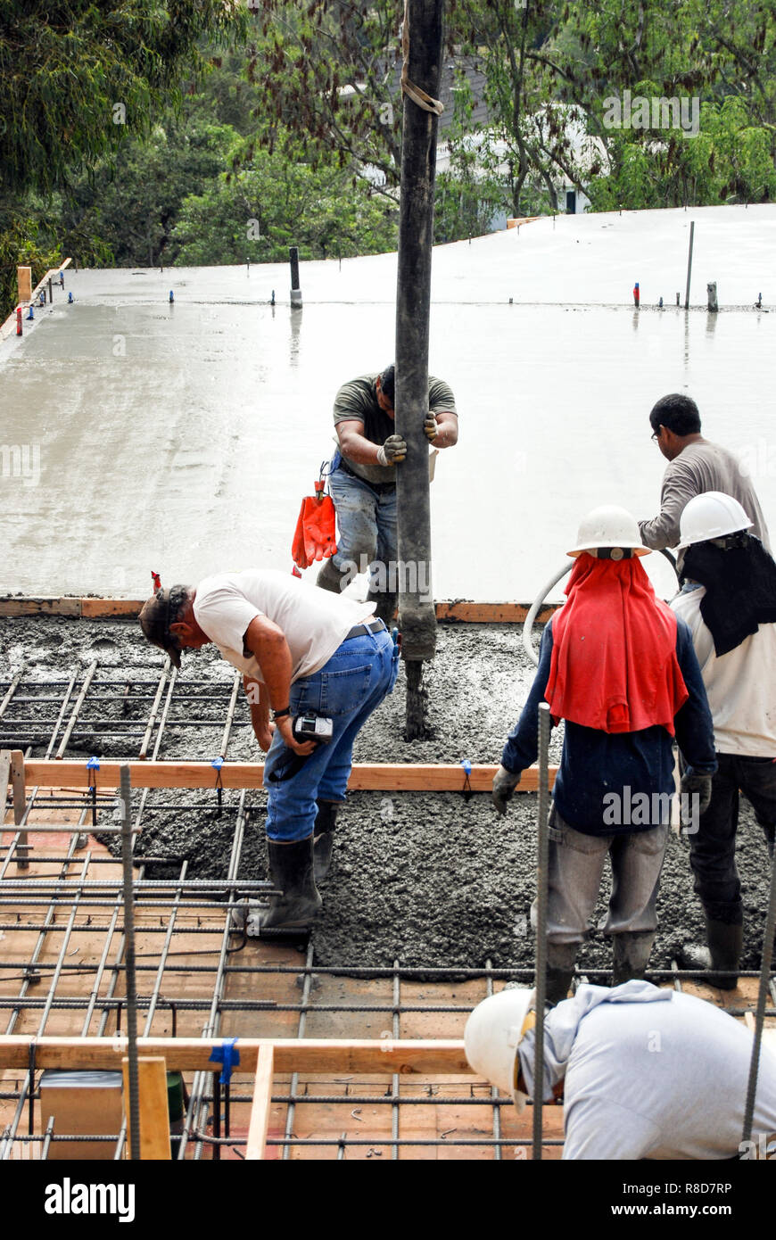 Massive concrete pour on a raised deck Stock Photo - Alamy