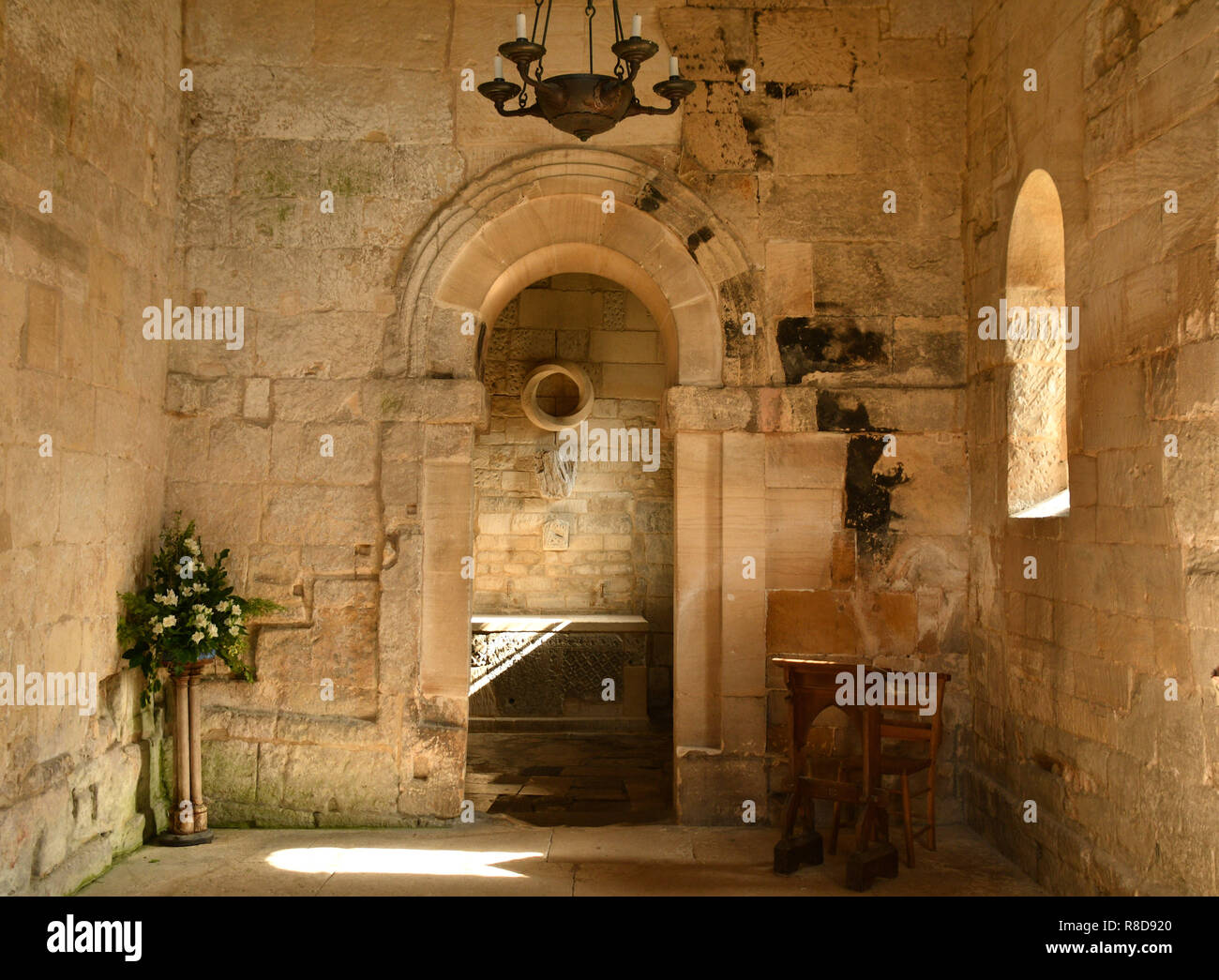 The inside of the saxon Church of St Lawrence,,one of the few unaltered ...