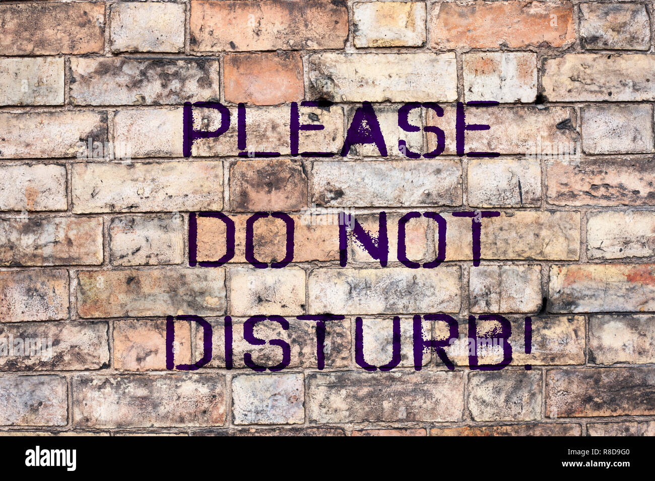 Handwriting text Please Do Not Disturb. Concept meaning Let us be quiet ...