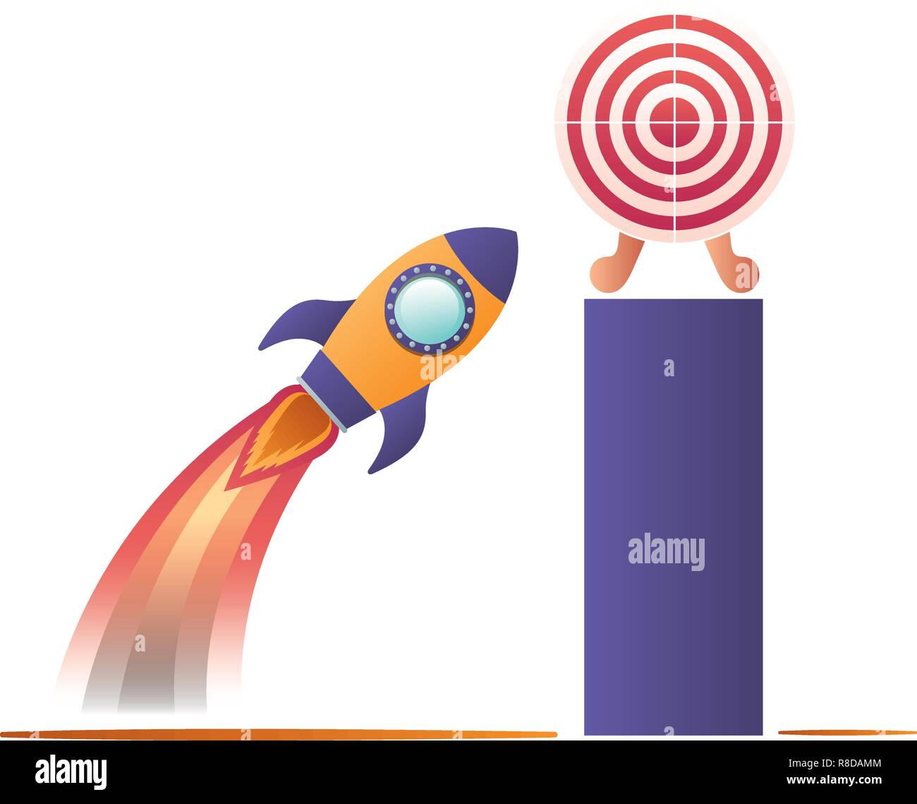 rocket with target shooting isolated icon Stock Vector Image & Art - Alamy